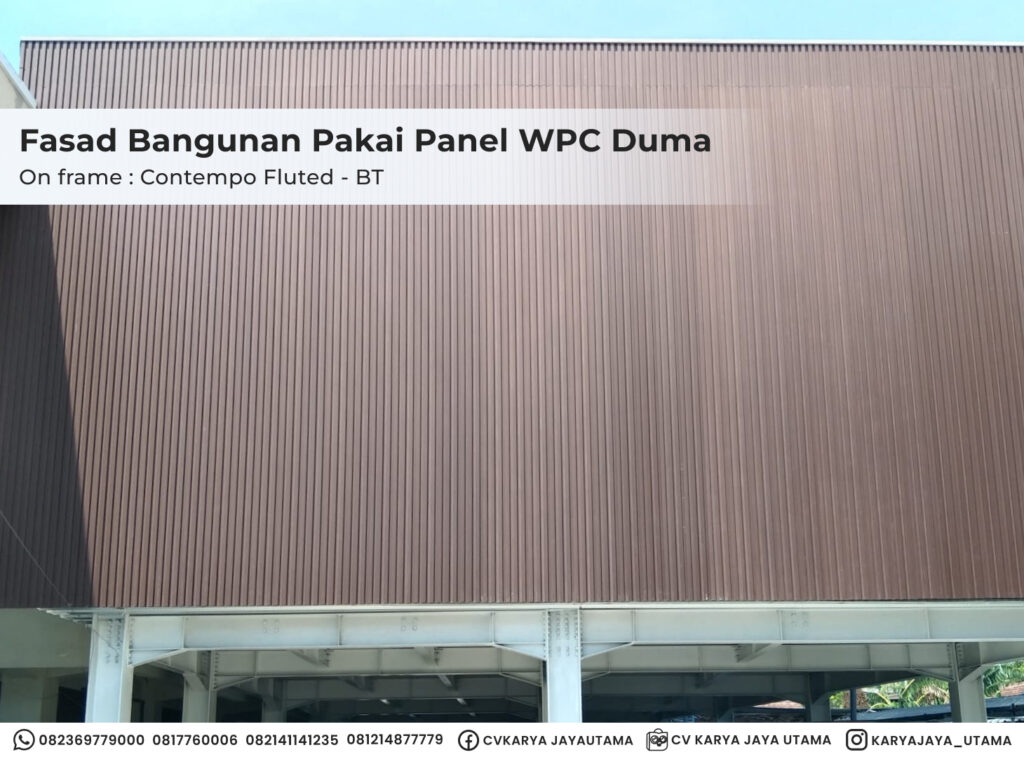 Fasad Bangunan Pakai Panel WPC Duma - Plafon & Panel WPC